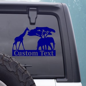 African Wildlife Scene Decal Sticker, Custom Monogram Decal, Elephant ...