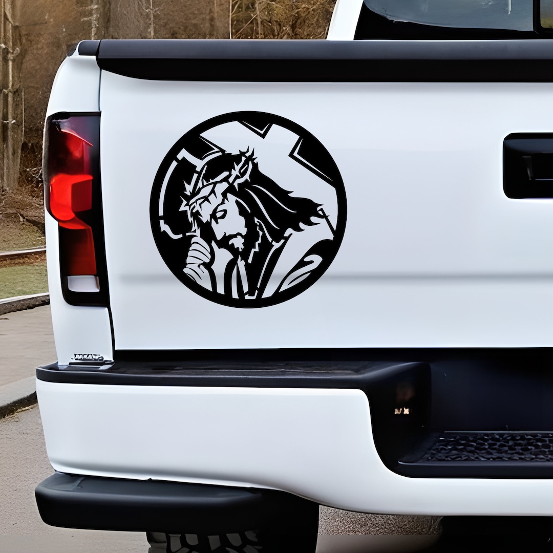 Jesus Cross Crown of Thorns Vinyl Decal Sticker - Etsy
