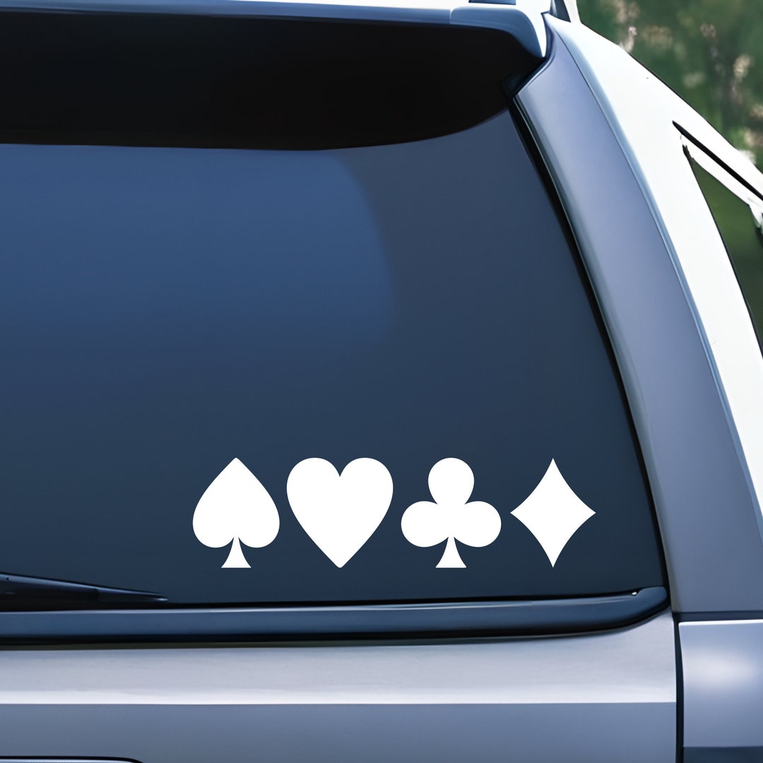 Poker Playing Card Suit Symbols Vinyl Decal Sticker - Etsy
