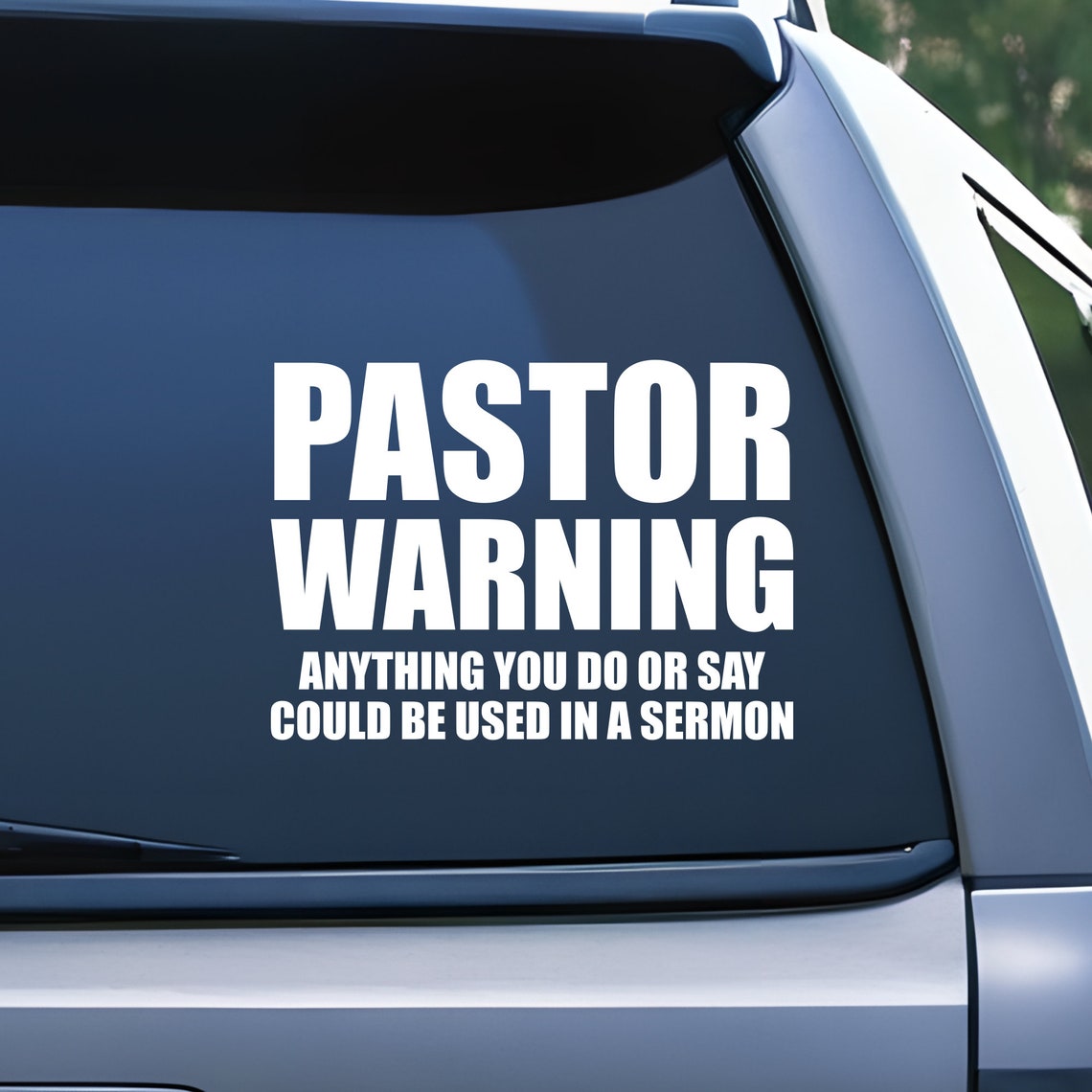 Pastor Warning Vinyl Decal, Preacher Sermon Car Window Sticker - Etsy