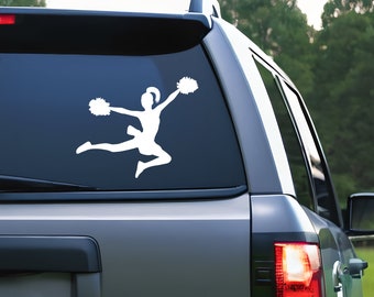 Flyer on Board Cheerleading Vinyl Sticker Car Decal, Cheer Jump With ...