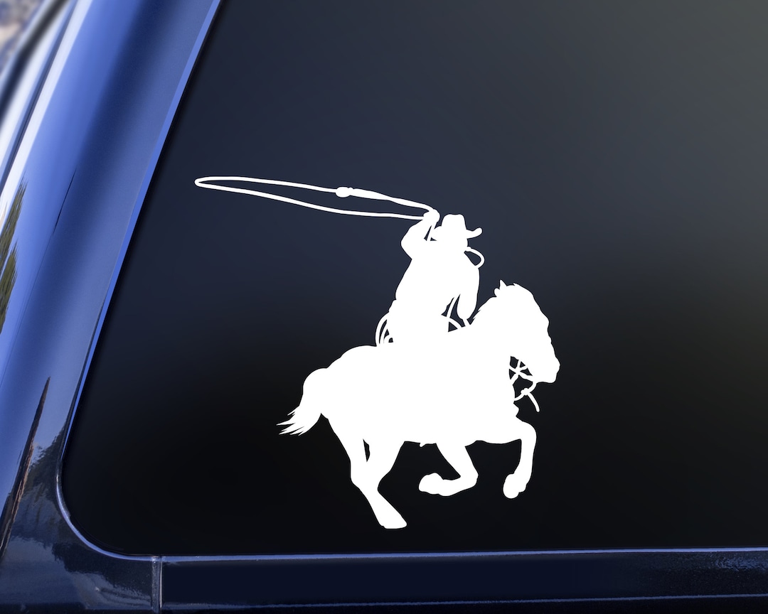 Calf Roping Vinyl Decal Sticker, Rodeo, Tie Down Roping Car Window ...
