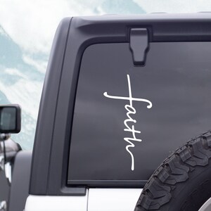 Faith Cross Vinyl Decal Sticker, Religious Christian Car Window Decal ...
