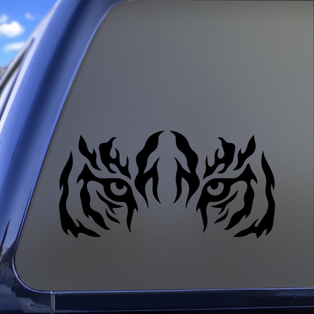 Tiger Eyes Vinyl Decal Sticker Peeking Tiger Strips Decal - Etsy