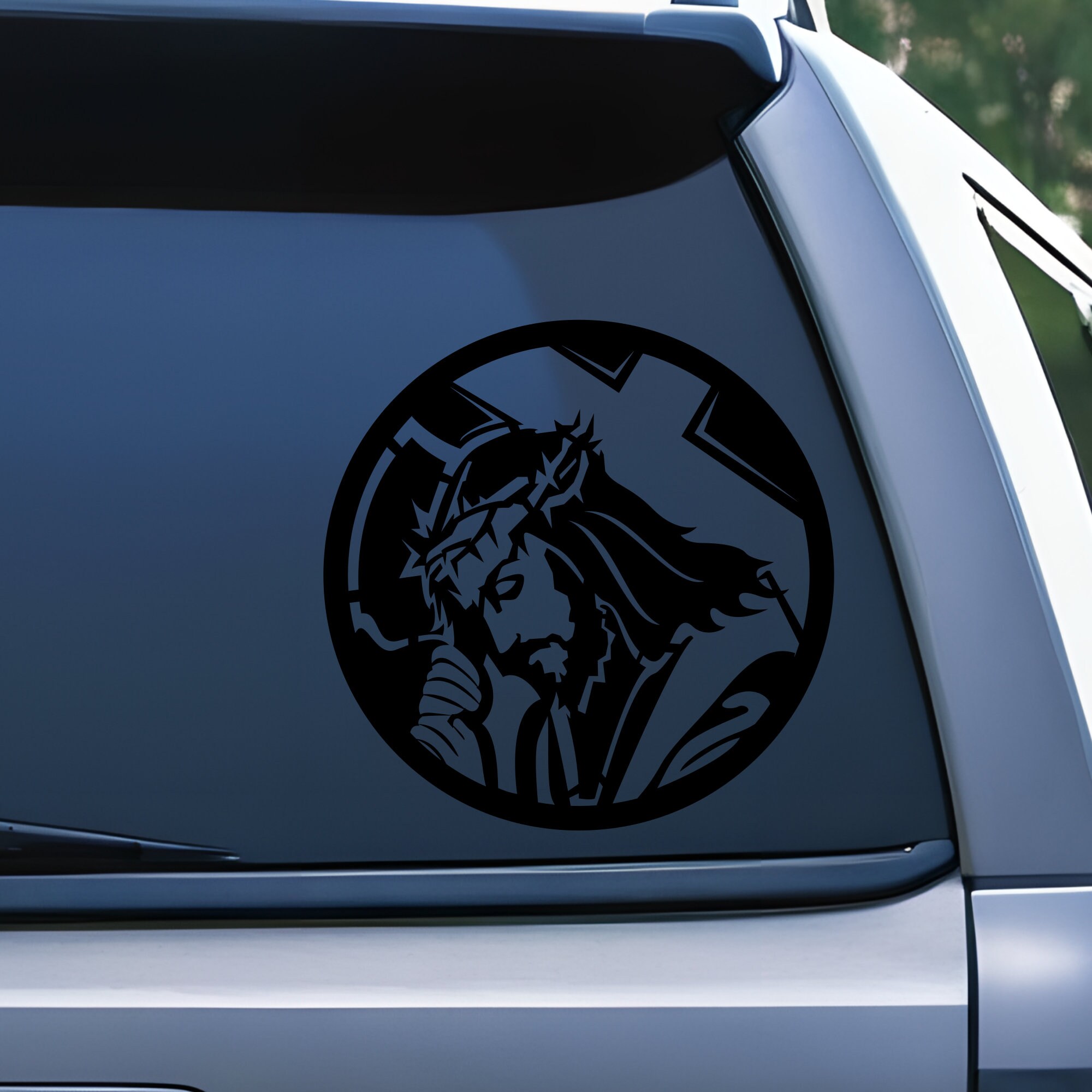 Jesus Cross Crown of Thorns Vinyl Decal Sticker - Etsy