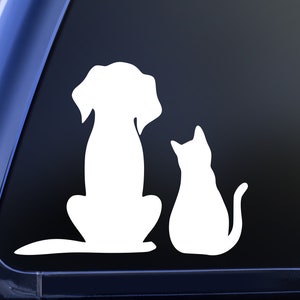 Cat and Dog Car Sticker - Etsy