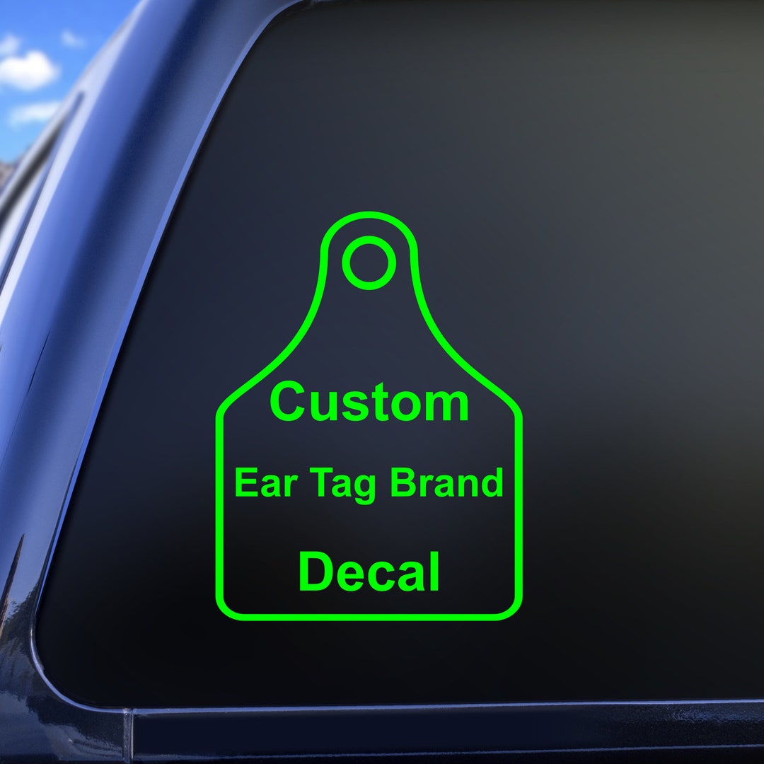 Ear Tag Vinyl Decal | Livestock Branding Decal Sticker - Etsy