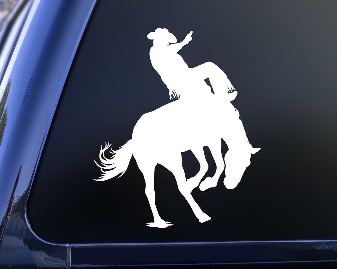 Bronc Riding Vinyl Decal Sticker, Rodeo Car Window Decal - Etsy