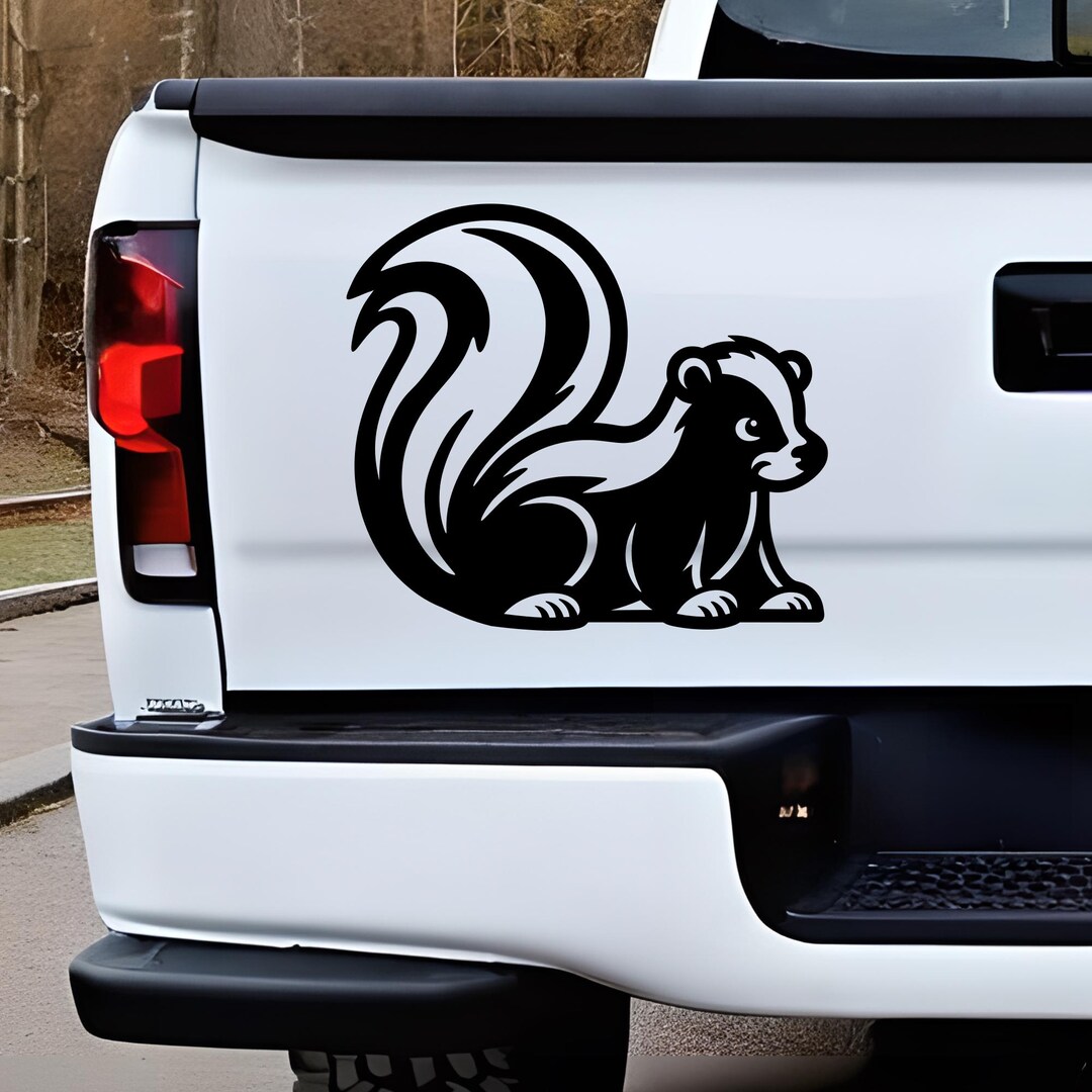 Skunk Decal, Polecat Decal, Stripped Skunk, Wildlife Decal, Woodland ...