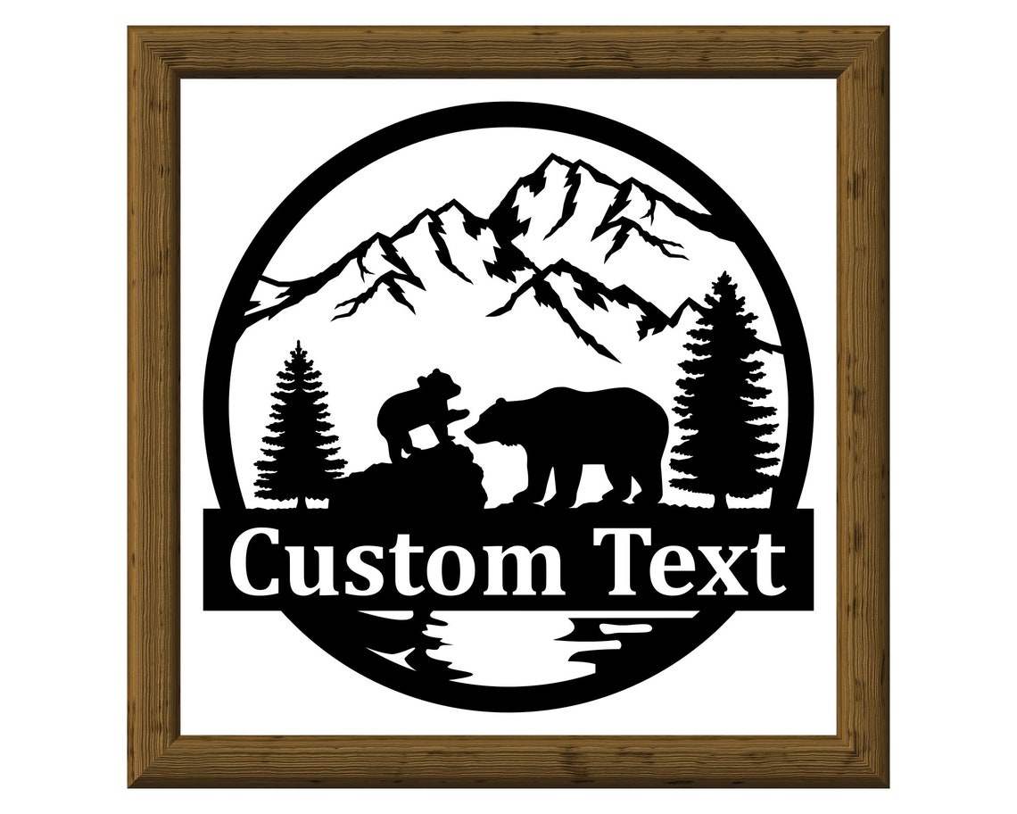 Bear Mountain Scene Vinyl Decal Sticker Baby Bear Mountains - Etsy