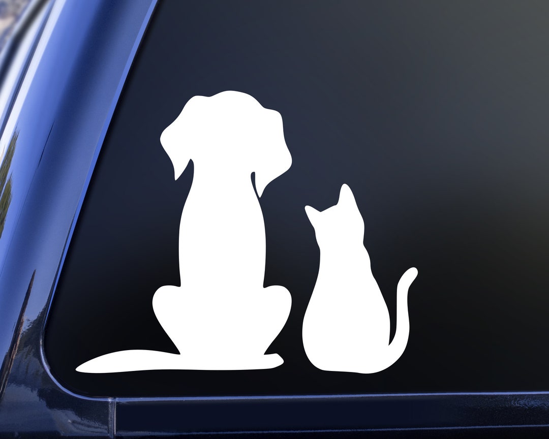 Dog and Cat Vinyl Decal Sticker, Pet Lover Decal, Dog Lover Decal, Cat ...