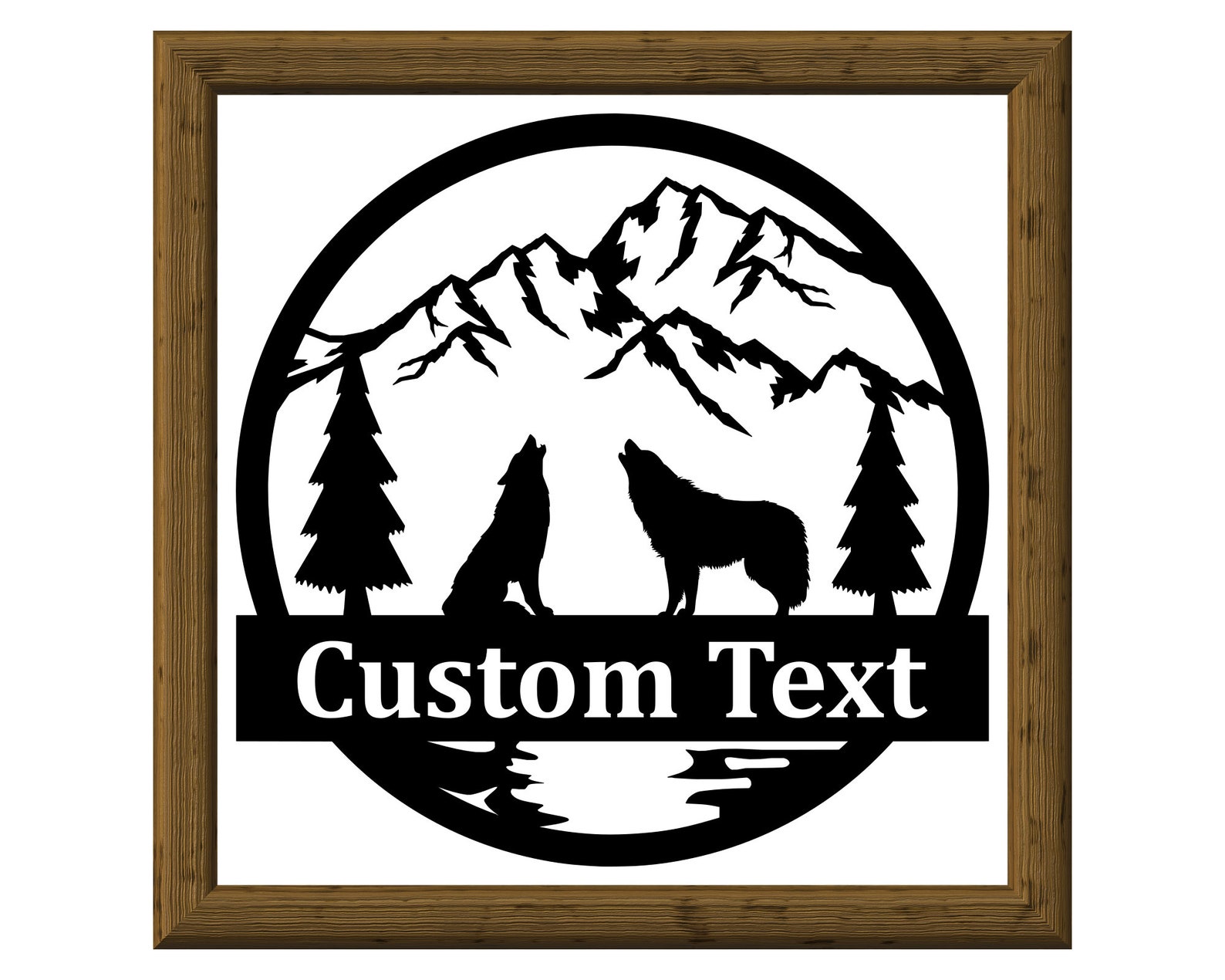 Wolf Mountain Scene Vinyl Decal Sticker Wolf Monogram Decal - Etsy