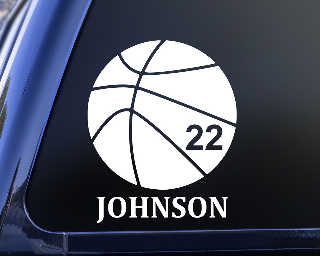 Personalized Basketball Vinyl Decal Sticker, School Sports Decal ...