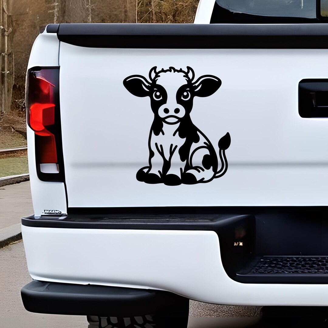 Cute Calf Decal, Sitting Baby Cow Car Window Decal - Etsy