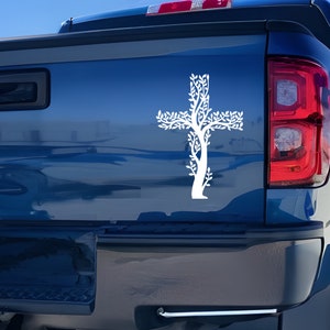 Olive Tree Cross Decal, Religious Decal, Christian Sticker, Car Window ...