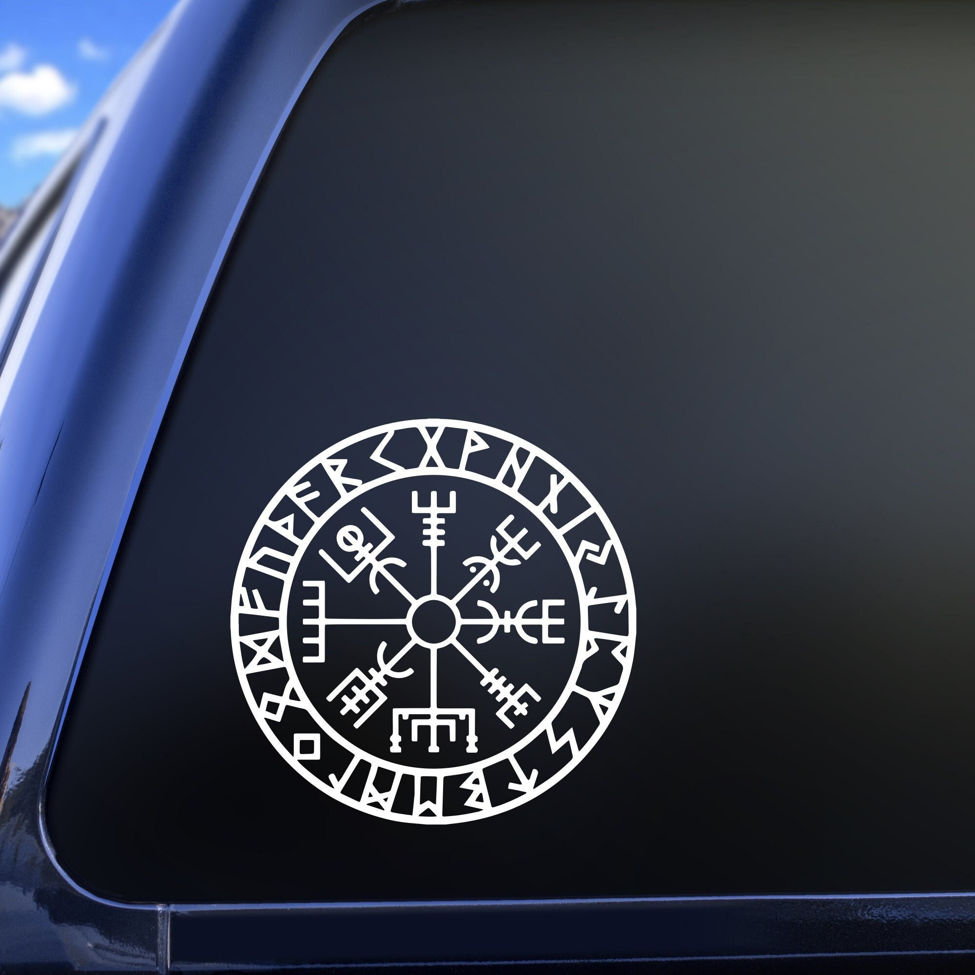Viking Compass Decal, Vegvisir Viking Wayfinder Compass Vinyl Decal ...