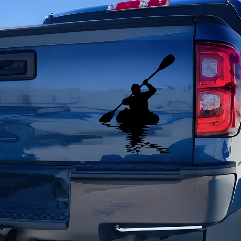 Kayaking Vinyl Decal, Kayak Sports Water Wake Sticker - Etsy