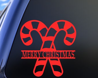Candy Cane Vinyl Decal Multiple Colors and Sizes Holiday Decoration ...