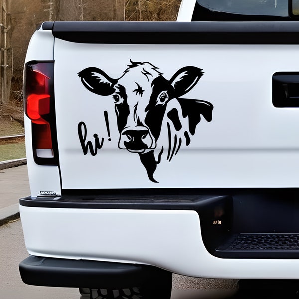 Cow Head Decal - Etsy