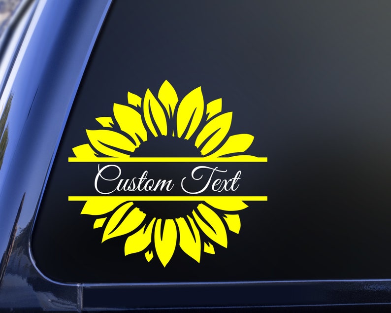 Personalized Sunflower Vinyl Decal Sticker Split Monogram - Etsy