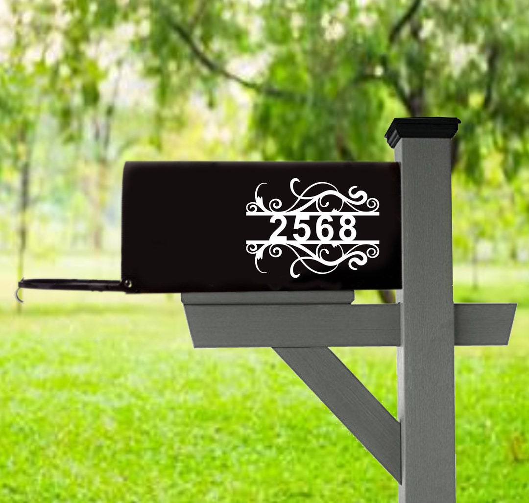 Custom Flourish Address Decal, Mailbox Street Address Numbers - Etsy