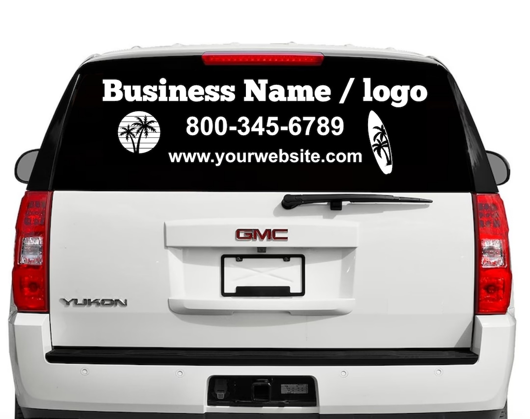 Custom Car Window Decal | Company Name | Mobile Business | Advertising ...