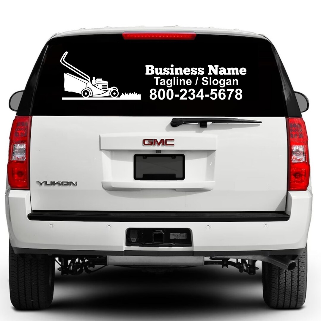 Custom Landscaping / Lawn Mowing Business Decal for Car Window ...