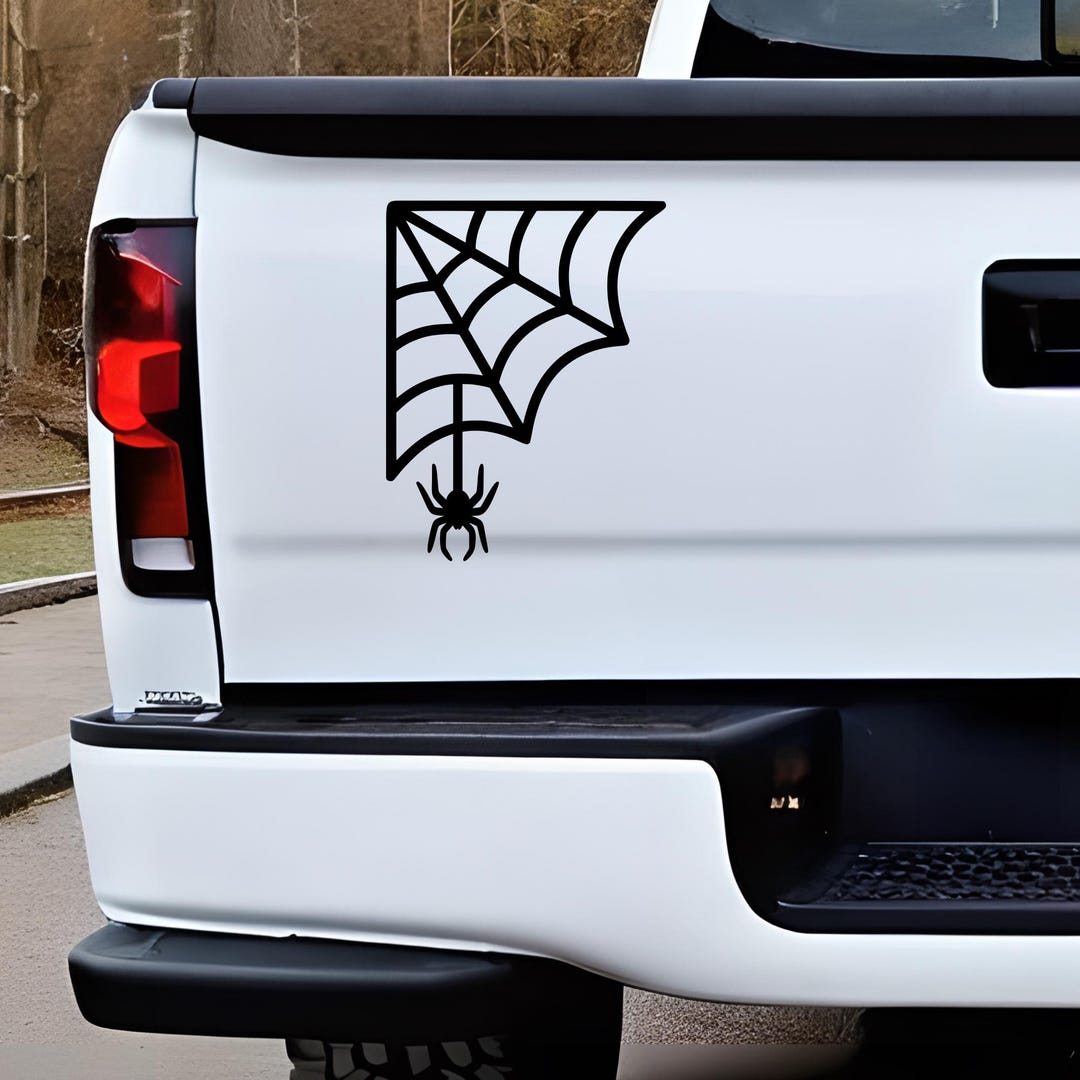 Spider Decal, Spider and Web Decal, Hanging Spider Decal, Spooky Spider ...