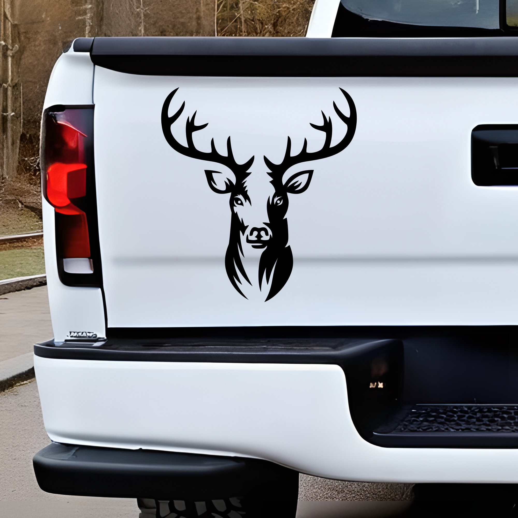 Split Head Deer Decal, Outdoor Hunting Sportsman Sticker - Etsy