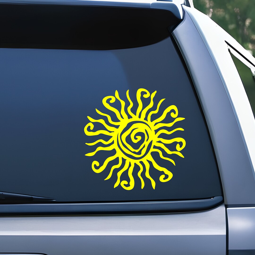 Wacky Sun Decal, Spiral Sun Vinyl Sticker, Ray of Sunshine Decal - Etsy