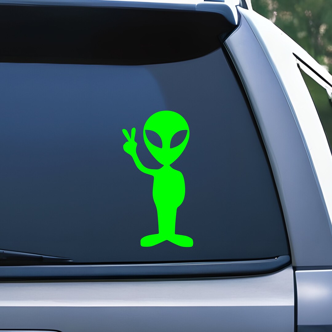 Alien Decal, Alien Peace Decal - Etsy
