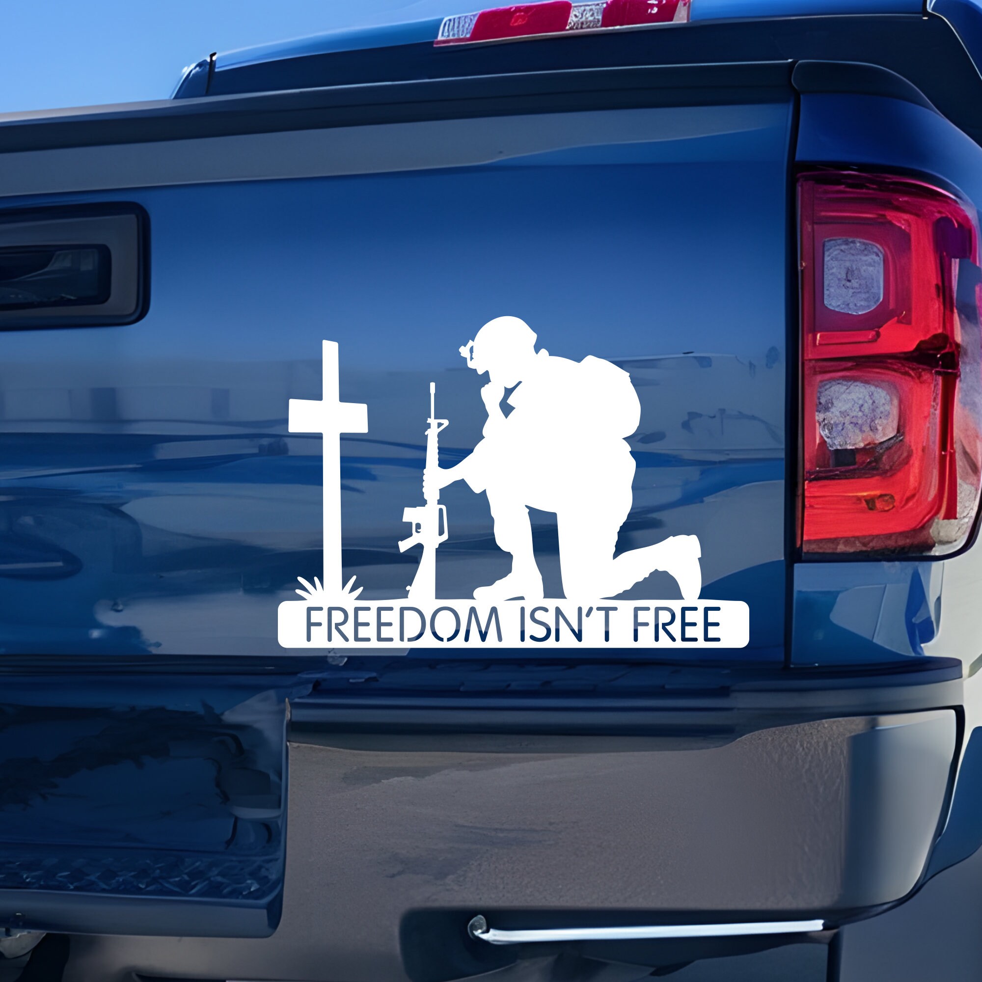Freedom Isn't Free Vinyl Decal, Military Soldier and Cross Sticker - Etsy
