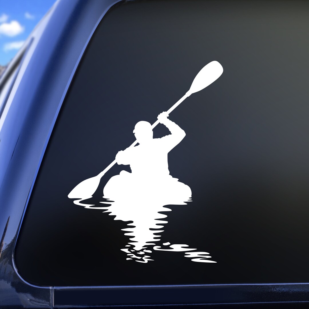 Kayaking Vinyl Decal Sticker, Kayak Water Wake Decal - Etsy