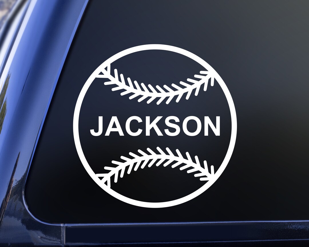 Personalized Baseball Vinyl Decal Sticker, Kid Sports Car Window Decal ...