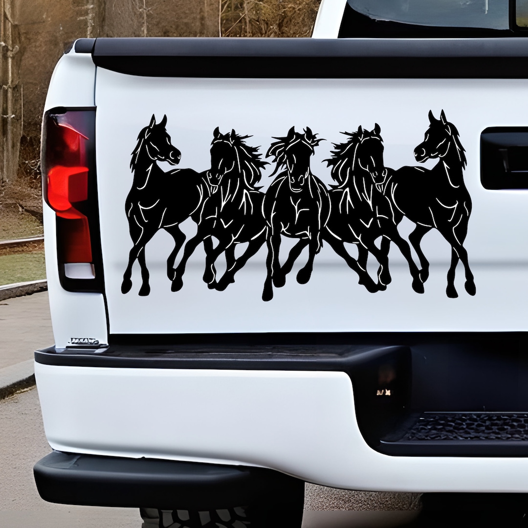 Wild Horses Decal, Herd of Horses Decal, Running Horses Decal, Large ...