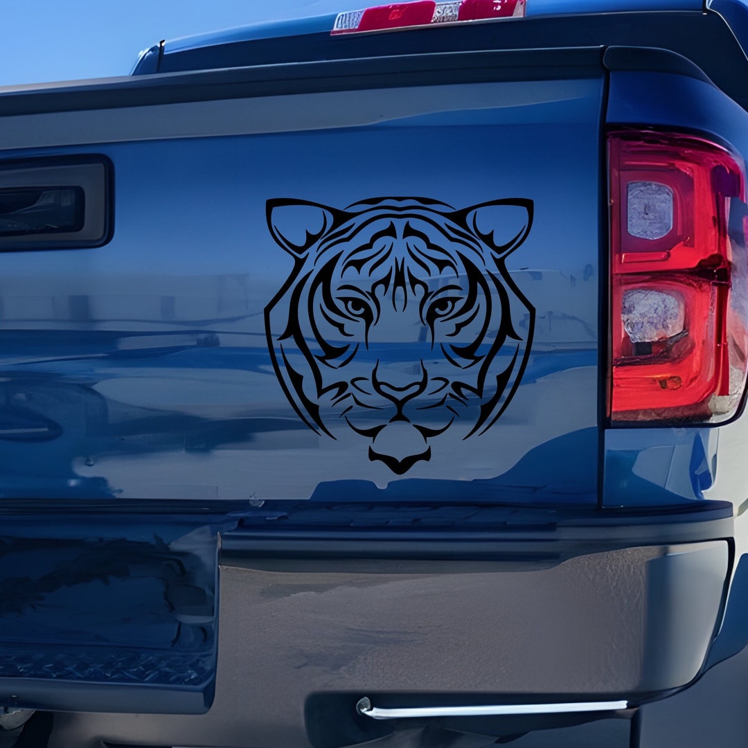 Tiger Vinyl Decal Sticker, Tiger Face Decal, Tiger Strips Decal, Car ...