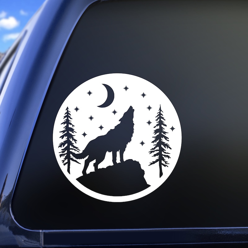 Howling Wolf Decal - Etsy
