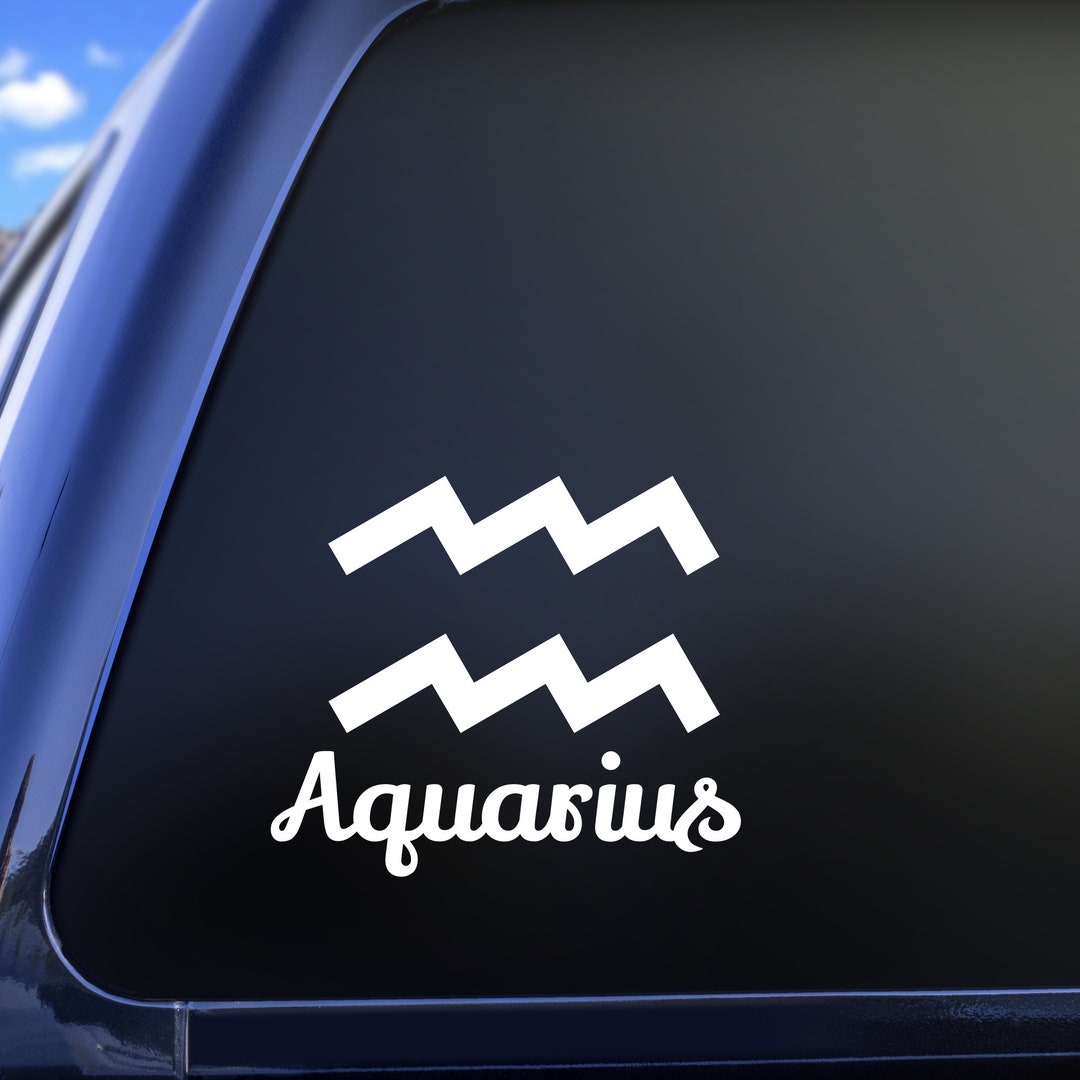 Aquarius Zodiac Sign Vinyl Decal Sticker - Etsy