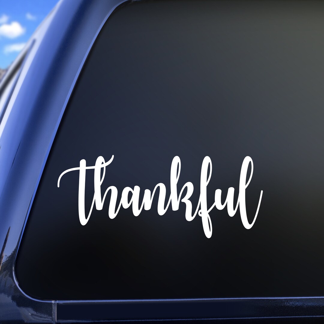 Thankful Script Font Word Vinyl Decal Sticker - Etsy