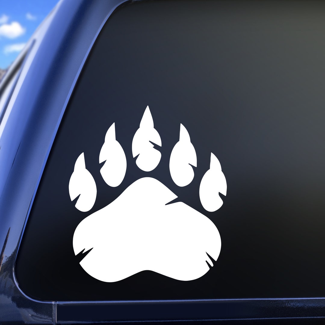 Bear Paw Print Vinyl Decal Sticker, Bear Claws Decal - Etsy