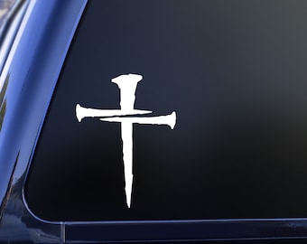Nail Cross Vinyl Decal Car Window Sticker - Etsy