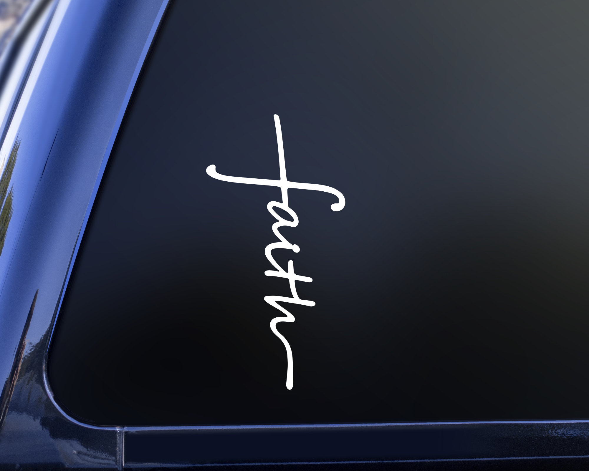 Faith Cross Vinyl Decal Sticker, Religious Christian Car Window Decal ...
