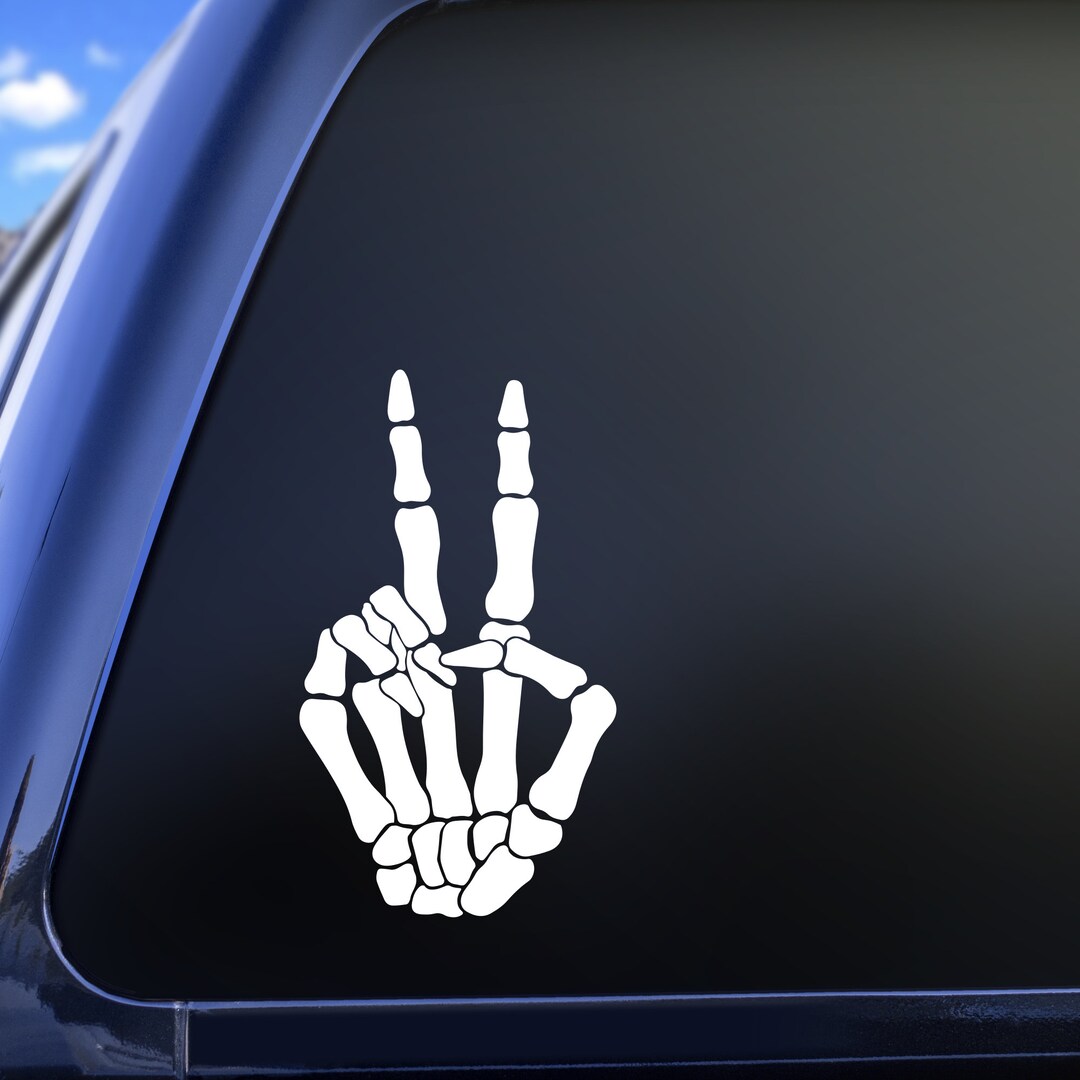 Peace Skeleton Hand Vinyl Decal Sticker, Skeleton Fingers Peace - Etsy