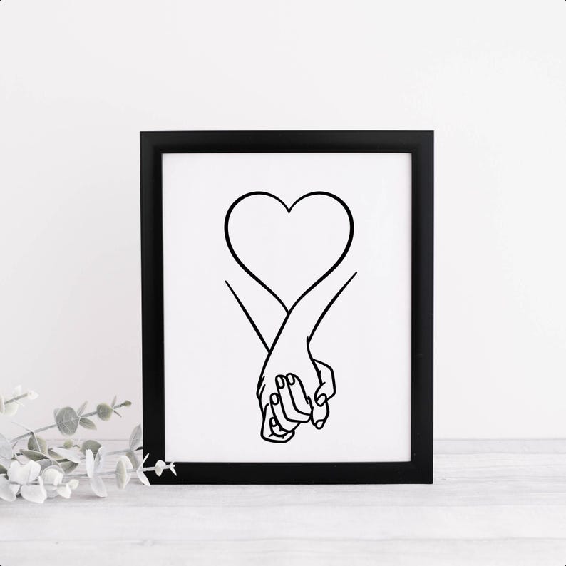Holding Hands Heart Vinyl Decal, Husband and Wife Car Window Sticker - Etsy