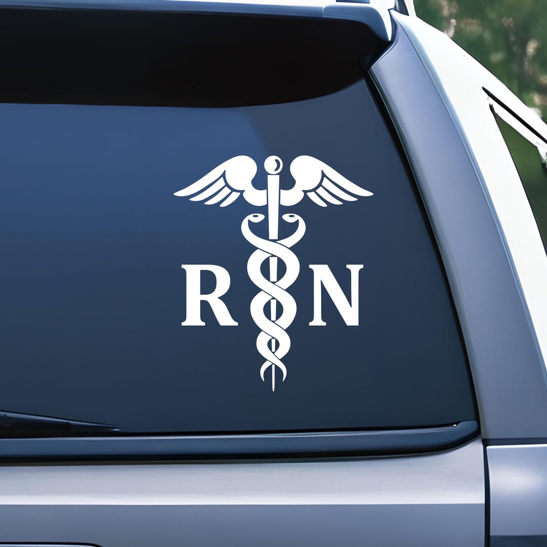 Medical Symbol Decal, Nurse Decal, Caduceus Decal, Car Window Decal - Etsy