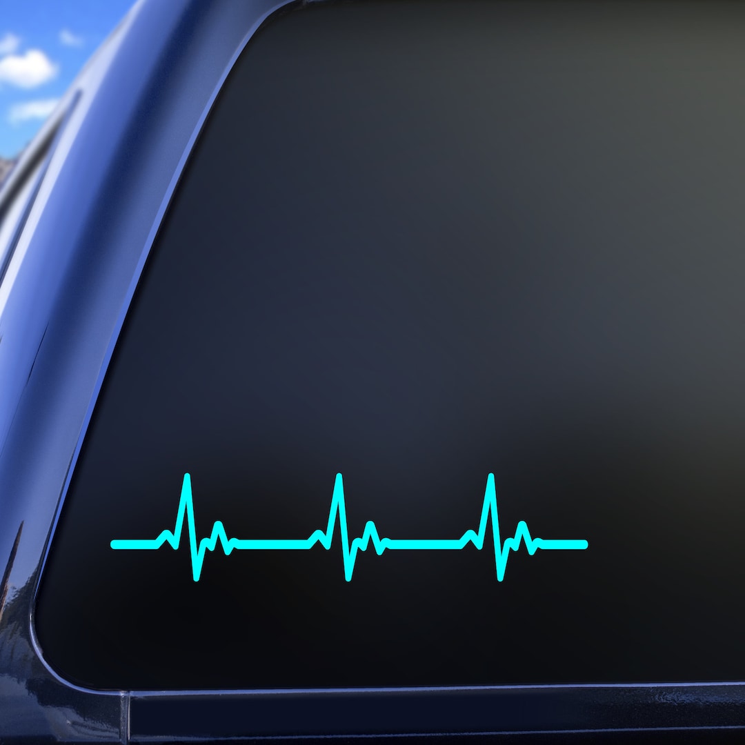 Electrocardiogram Vinyl Decal | Heartbeat Vinyl Sticker | Cardiogram ...