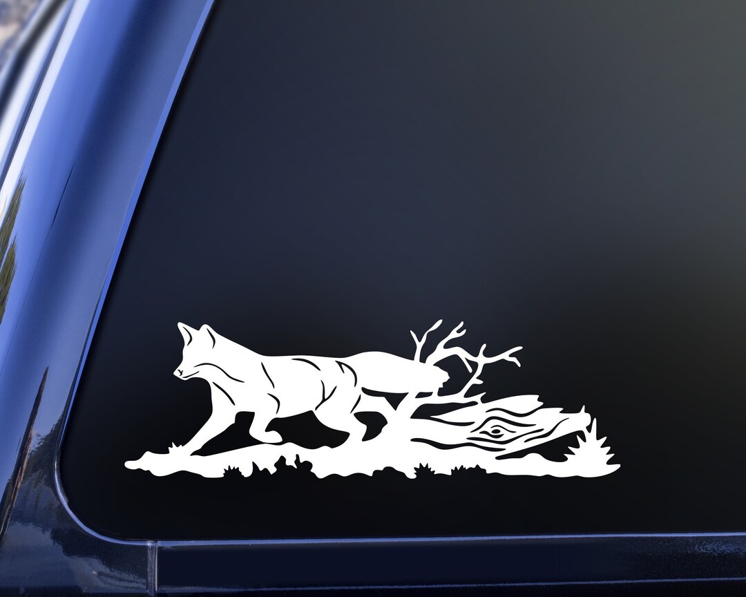 Fox Vinyl Decal Sticker Wildlife Fox Decal Fox on Log Decal - Etsy