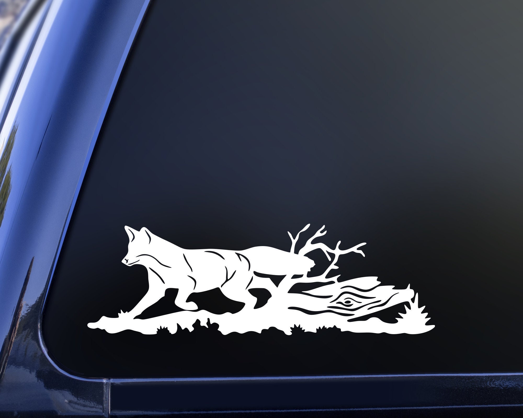 Fox Vinyl Decal Sticker Wildlife Fox Decal Fox on Log Decal - Etsy