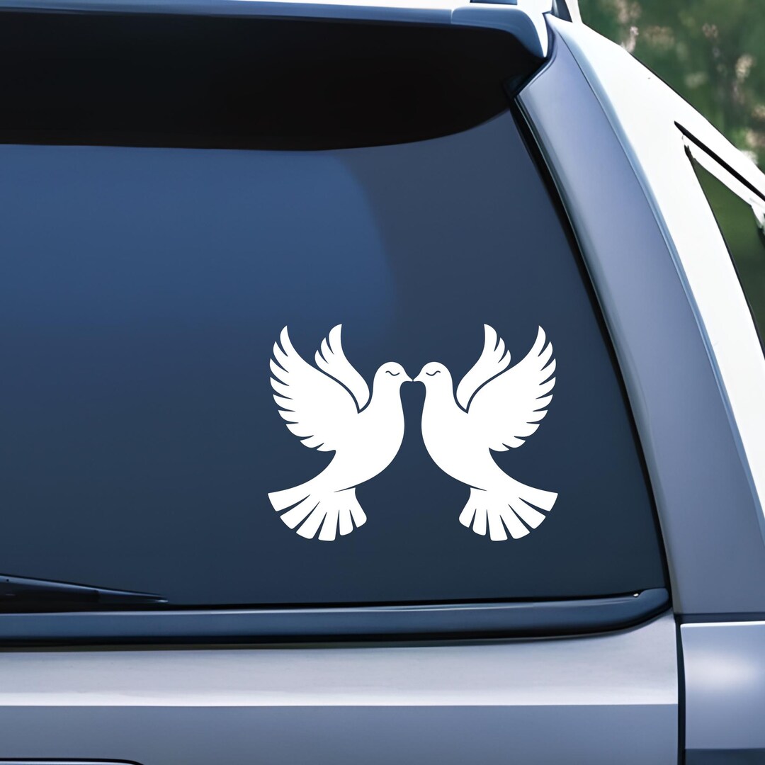 Kissing Doves Decal: Wedding Car, Laptop, Window Vinyl Decal - Etsy