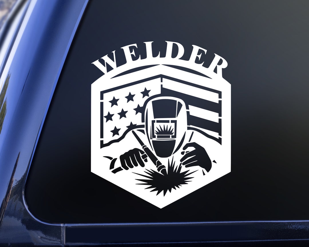Welder Vinyl Decal Sticker, Welder American Flag Decal, Welding Sticker ...